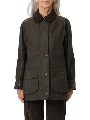 Barbour Beadnell Waxed Cotton Jacket With Corduroy Collar Olive