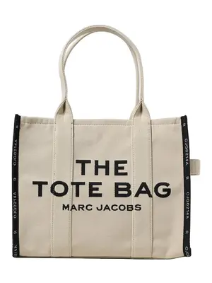Marc Jacobs The Large Tote Bag N Canvas With Jacquard Logo Sand