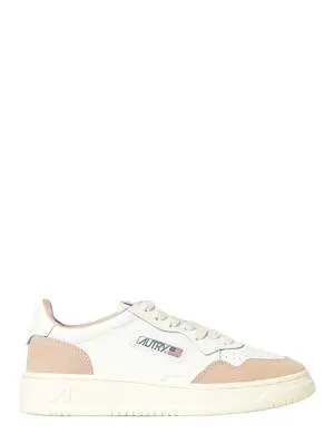 AUTRY Medalist Low Lace-up Leather Sneakers With Perforated Toe - Pink