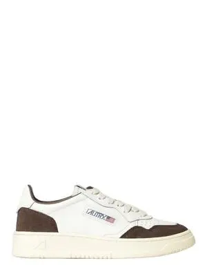 AUTRY Medalist Low Lace-up Leather Sneakers With Perforated Toe - White 1