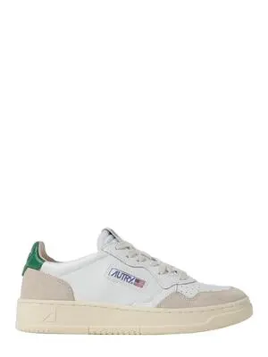 AUTRY Medalist Low Lace-up Leather Sneakers With Perforated Toe - White