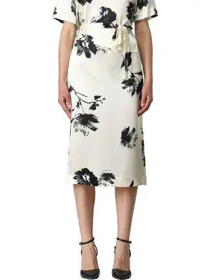 Calvin Klein Printed Midi Skirt - White