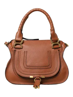 Chloé Marcie Handbag In Grained - Camel