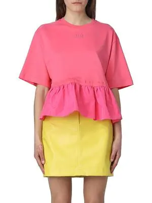 MSGM Cotton And Taffeta T-shirt - Fuchsia