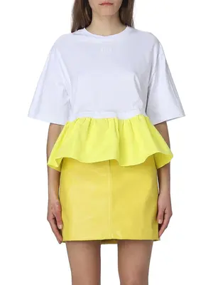 MSGM MSGM Cotton And Taffeta T-Shirt White
