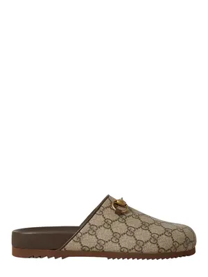 Gucci Sol Gg Canvas-jacquard Slippers - Neutrals