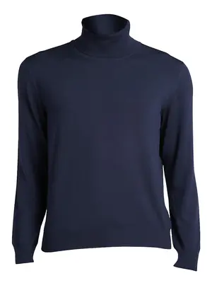 Kiton Wool Knit Turtleneck Sweater - Navy