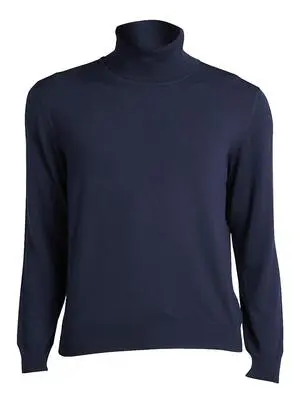 Kiton Wool Knit Turtleneck Sweater - Navy