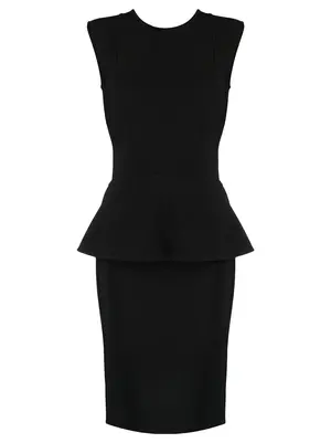HERVE L. LEROUX Peplum-waist Dress - Black
