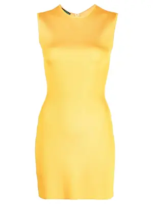 HERVE L. LEROUX Sleeveless Knit Mini Dress - Yellow