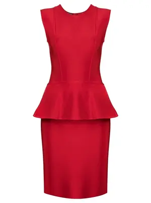 HERVE L. LEROUX Peplum Pencil Dress - Red