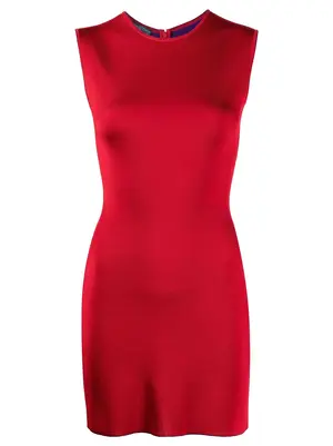 HERVE L. LEROUX Sleeveless Mini Dress - Red