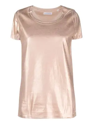 MADISON.MAISON Short-sleeve Lamé T-shirt - Pink