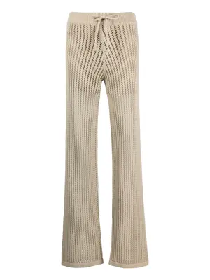 Hugo Open-knit Straight-leg Trousers - Green