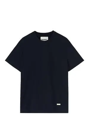 JIL SANDER Logo-plaque Cotton T-shirt Black