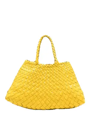 Dragon Diffusion Woven Leather Tote Bag - Yellow