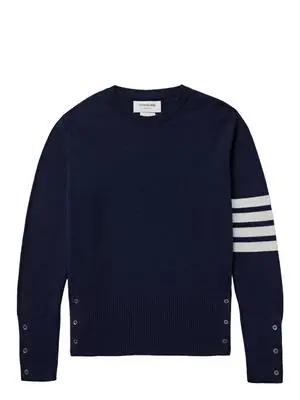 Thom Browne Slim-fit Striped Cashmere Sweater - Blue