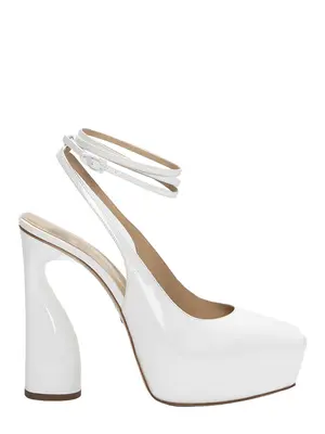 PAUL ANDREW Levitate 130mm Patent Leather Pumps - White