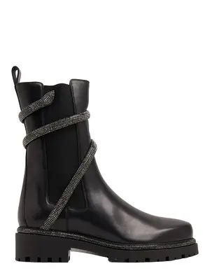 Rene Caovilla Cleo Crystal-embellished Boots - Black