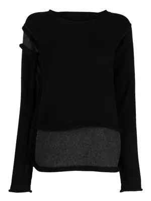 Y’s Long-sleeve Knitted Top - Black