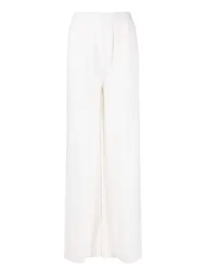 MSGM Wide-leg Wool-cashmere Blend Trousers - White