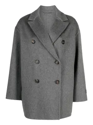 Brunello Cucinelli Cashmere Double-breasted Coat - Grey