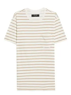 Rag & Bone Principal Striped Cottonjersey Tshirt - Ivory