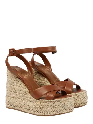 CHRISTIAN LOUBOUTIN Christian Louboutin Mariza Zeppa Leather Espadrille Sandals