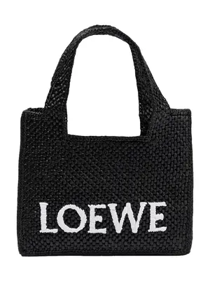 Loewe Mini Raffia Shopper - Black