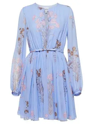 Giambattista Valli Floral Silk Georgette Minidress - Blue