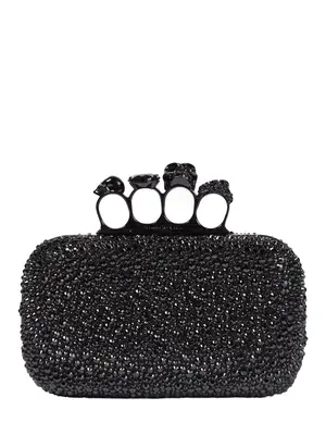 Alexander McQueen Knuckle Embellished Clutch - Silver