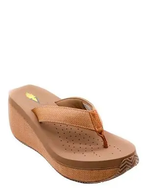 VOLATILE Bahama Platform Wedge Flip Flop - Tan Woven
