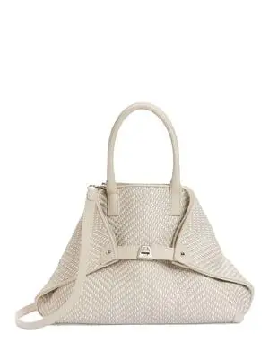 Akris Small Ai Woven Leather Tote - Ecru Alabaster