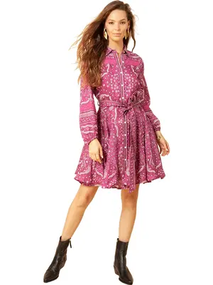 Hale Bob Floriana Linen Dress - Pink