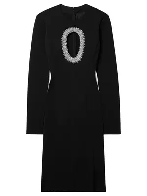 Givenchy Cutout Embellished Stretch-knit Dress - Black