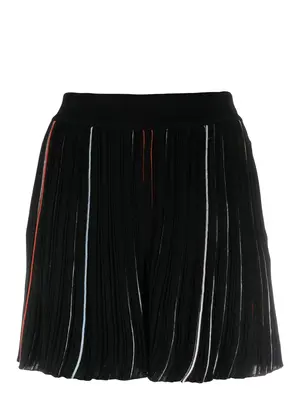 Sonia Rykiel Paris Contrast-stripe Pleated Shorts - Black