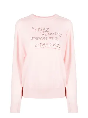 Sonia Rykiel Paris Rhinestone-embellished Jumper - Pink