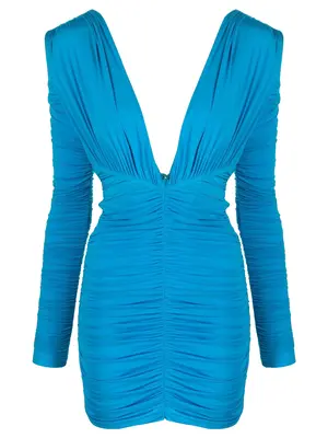 Alex Perry Ruched Minidress - Blue
