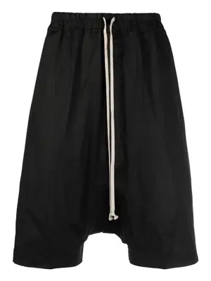 Rick Owens Drawstring Drop-crotch Shorts - Black