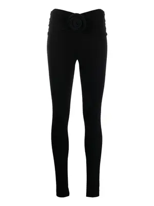 Magda Butrym Floral-detail Leggings - Black