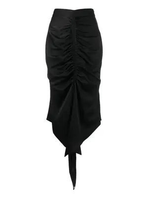 Alex Perry High-waisted Ruched Midi Skirt - Black