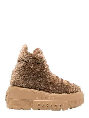 Casadei Nexus Fleece Sneakers - Neutrals