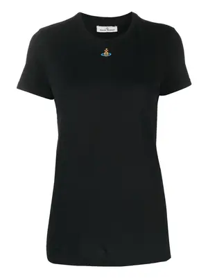 VIVIENNE WESTWOOD Orb Logo-embroidered T-shirt - Black