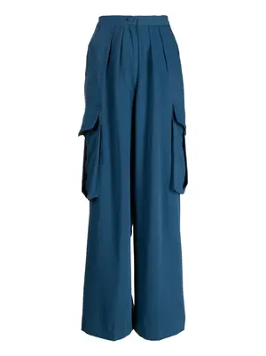 BAMBAH Delfin Crepe Cargo Pants - Blue