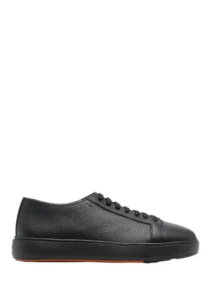 Santoni Leather Low-top Sneakers - Black