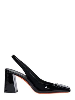 Santoni Peaches Patent Slingback Pumps - Black