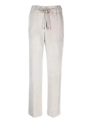 Peserico Straight-leg Glitter Drawstring Trousers - Neutrals
