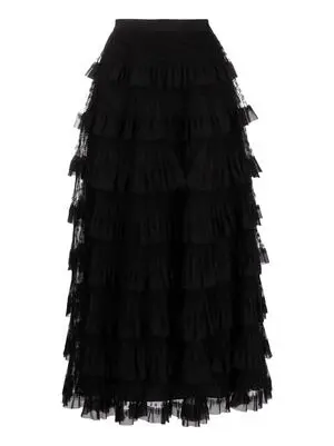 RED VALENTINO Ruffled Point D’esprit Tulle Skirt