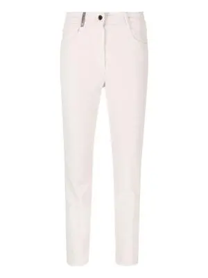 Peserico Corduroy Slim-cut Cotton Trousers - Neutrals