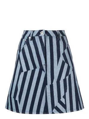 Kenzo Dazzle Stripe Denim Skirt - Blue